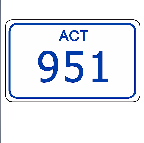 ACT NUMBER PLATE 951 JPM5168879 JUST PARTS